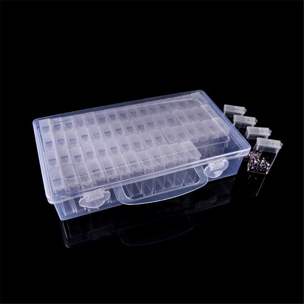 64 Slots Transparent Diamond Beads Container Rhinestone Daimond Stone Organizer Storage Case Diamond Painting Accessory Storage Box Diamond Painting Cross Stitch Resin Rhinestone Display Box
