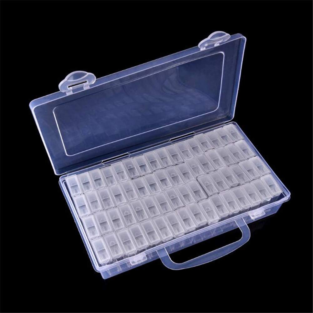 64 Slots Transparent Diamond Beads Container Rhinestone Daimond Stone Organizer Storage Case Diamond Painting Accessory Storage Box Diamond Painting Cross Stitch Resin Rhinestone Display Box