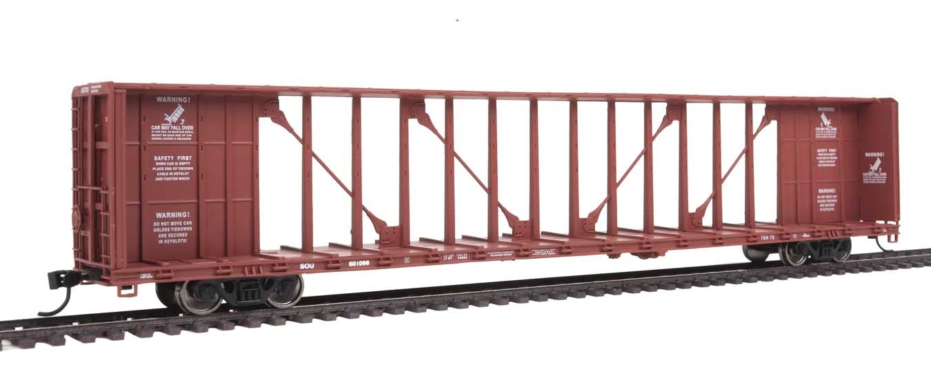 Walthers 4853 72' Centerbeam Flatcar with Standard Beam - Ready to Run -- Southern #601086