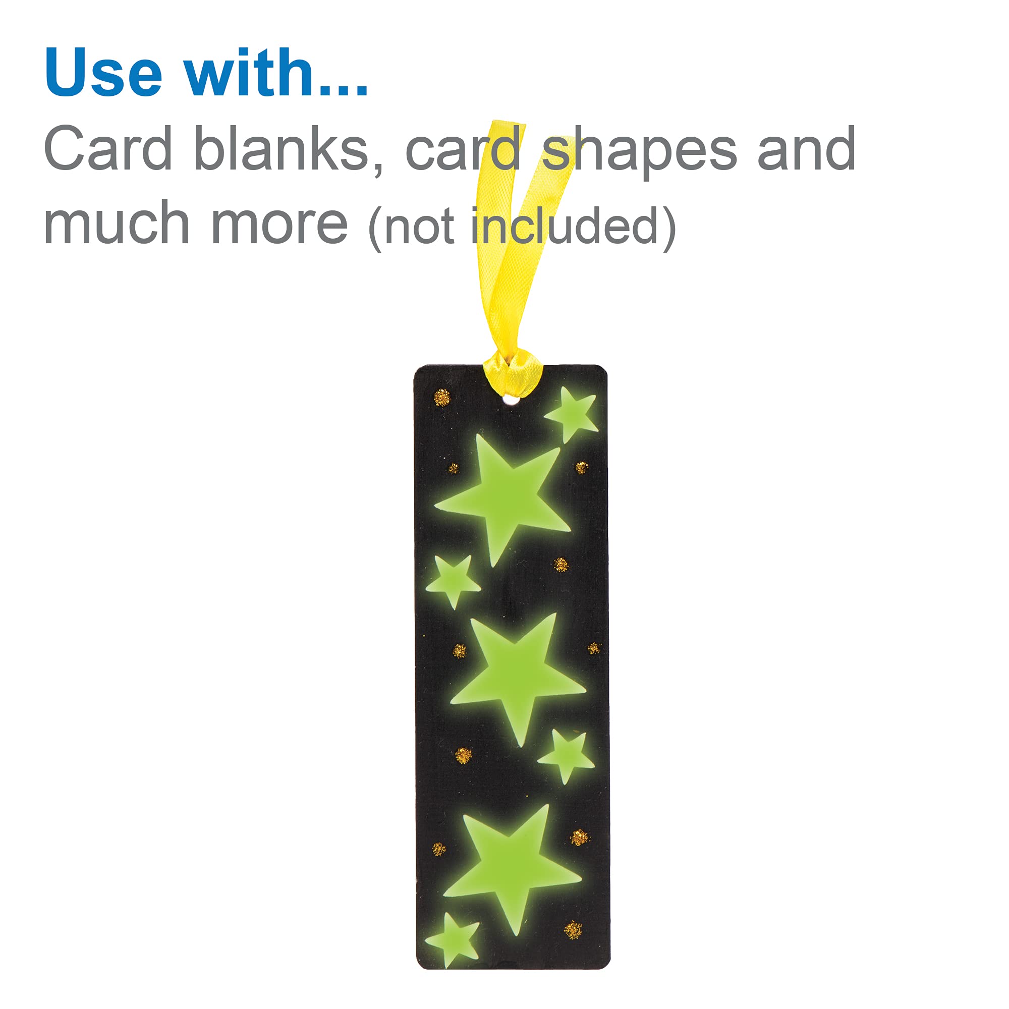 Baker Ross Glow in The Dark Star Foam Stickers - Pack of 195, Kids Stickers, Ideal for Children's Arts and Crafts Projects, Great for Card Making and Scrapbooking (FE692)