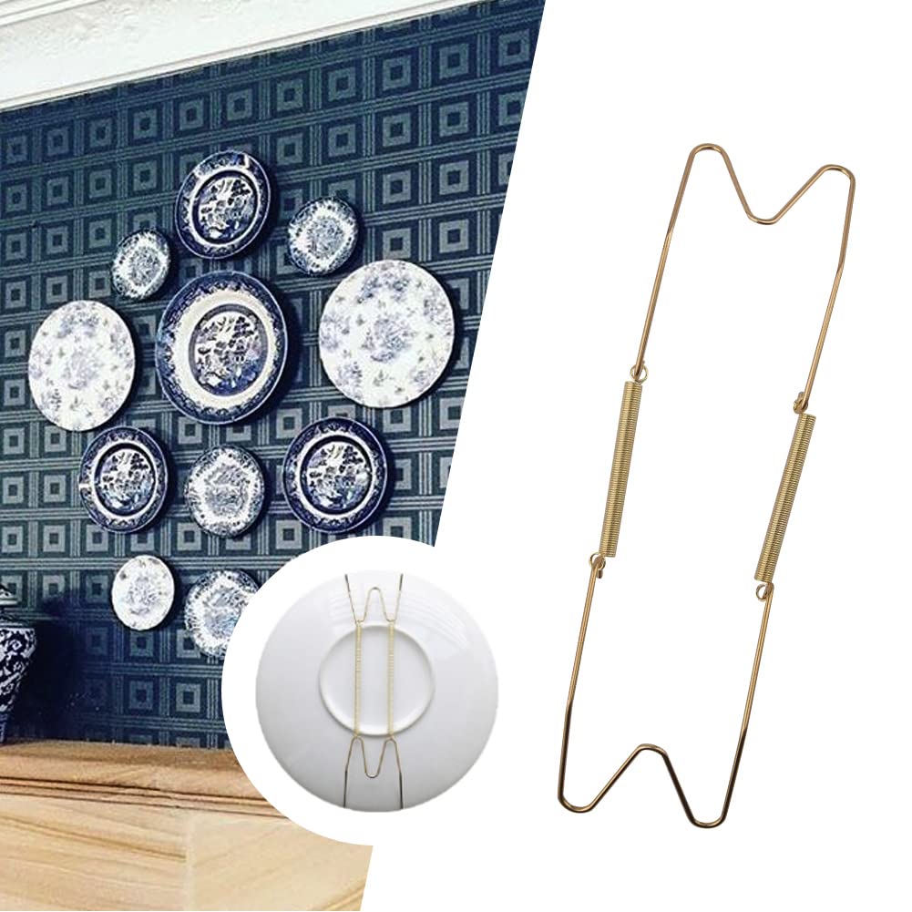 2 Pieces Wall Plate Hanger Decorative Dish Holder 8Inch/10Inch/12Inch/14Inch/16Inch Invisible Plate Dish Hanger Wall Display Hooks Home Decor (12 Inch)