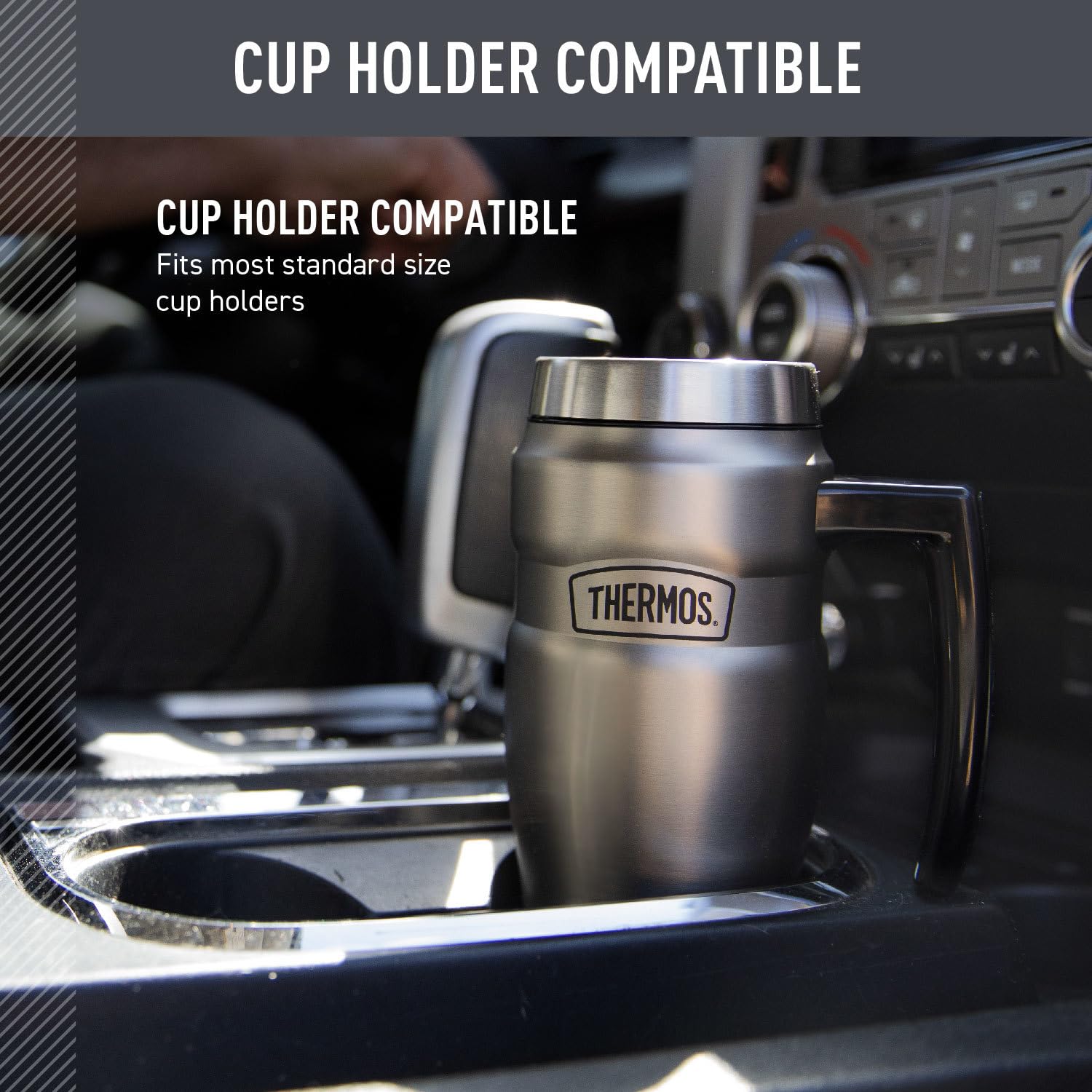 THERMOS Stainless King Vacuum-Insulated Travel Mug, 16 Ounce, Matte Steel