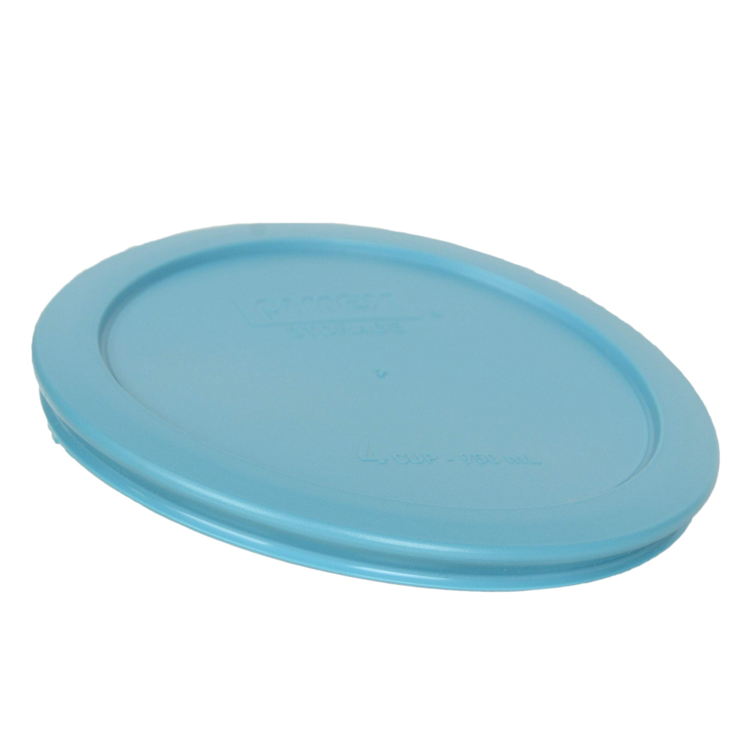 Pyrex Bundle - 4 Items: 7201-PC 4-Cup Surf Blue Plastic Food Storage Lids