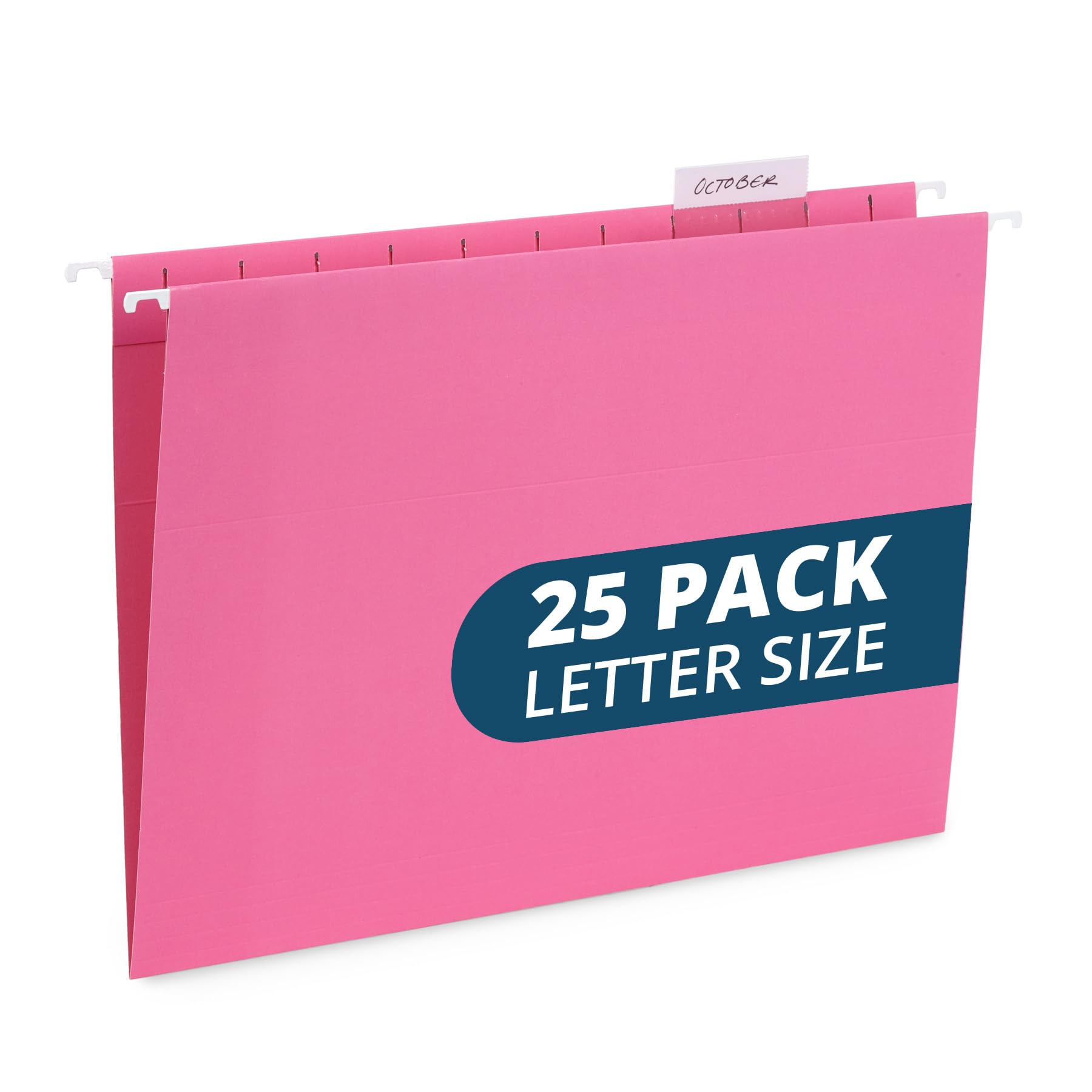 Blue Summit Supplies Hanging File Folders, 25 Reinforced Hang Folders, Designed for Home and Office Color Coded File Organization, Letter Size, Pink, 25 Pack