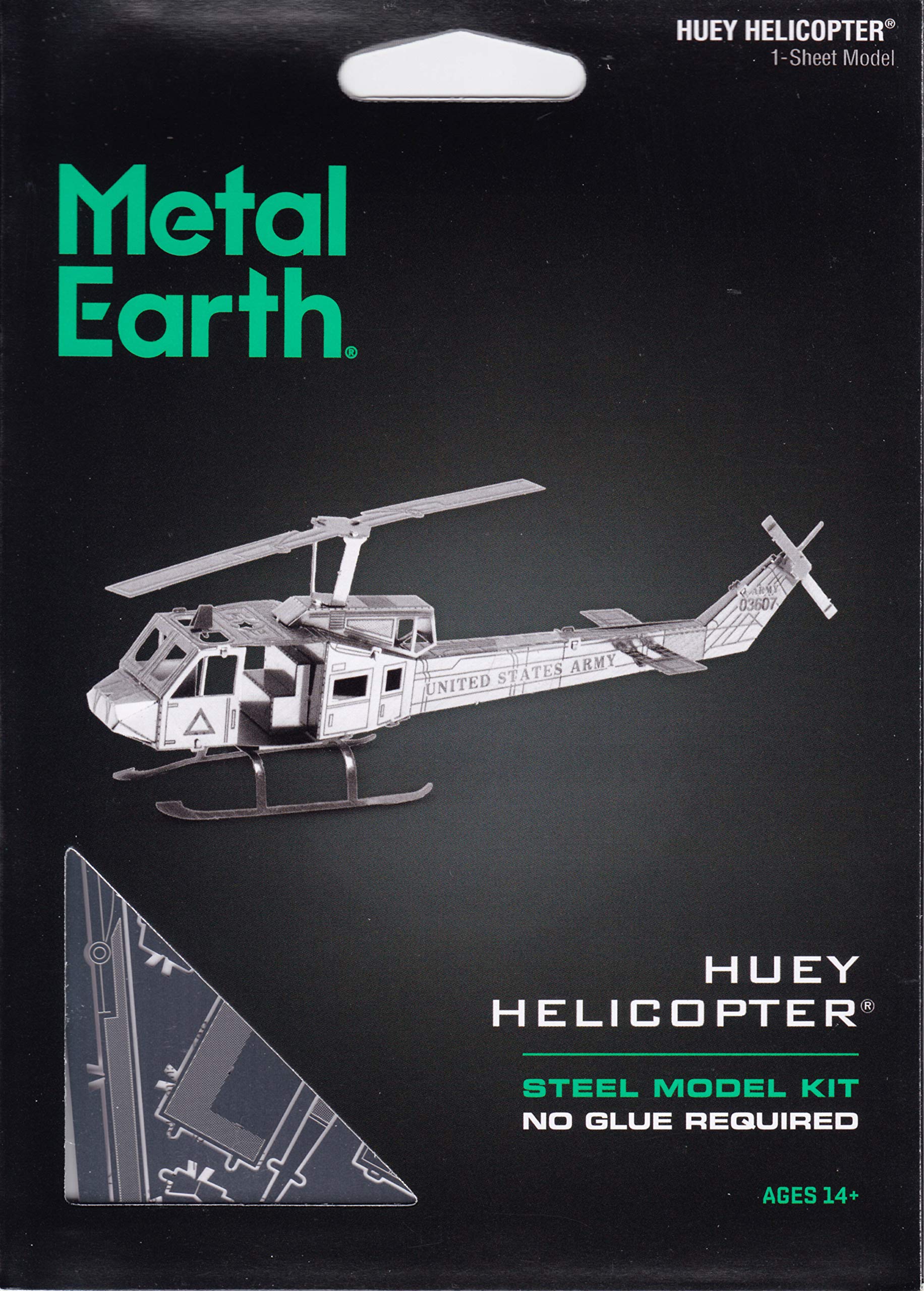 Metal Earth Huey UH-1 Helicopter 3D Metal Model Kit Fascinations