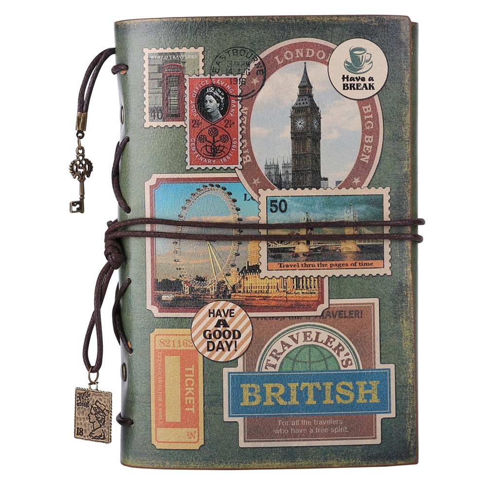 Leather Journal Notebook, MALEDEN Spiral Bound Traveler Notebook for Women Men Thanksgiving Refillable Daily Planner Sketchbook Diary with Zipper Pocket