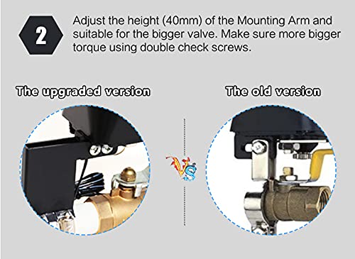 UJV Ufairy WiFi 3rd Generation Smart Water Valve Shutoff Manipulator Domotique Valve Controller Compatible with Alexa Google No Hub Required Black 31x15x75cm GR-W-105
