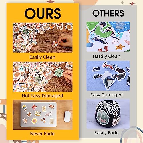 Arme Boho Stickers Pack - 600 PCS Aesthetic Vinyl Waterproof Stickers for Water Bottles, Laptops, Phones & Skateboards