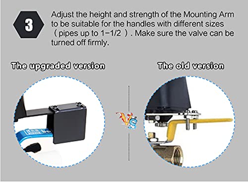 UJV Ufairy WiFi 3rd Generation Smart Water Valve Shutoff Manipulator Domotique Valve Controller Compatible with Alexa Google No Hub Required Black 31x15x75cm GR-W-105