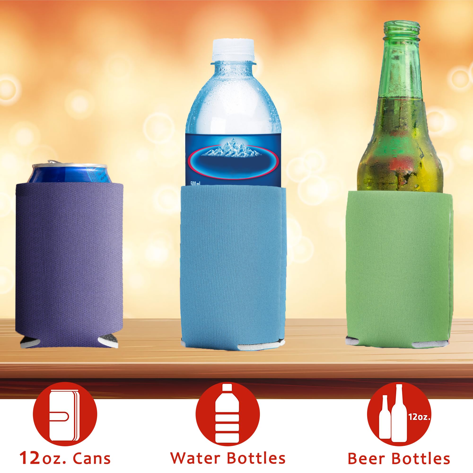 Can Cooler Sleeves Blank Poly Foam (12, Multi Color)