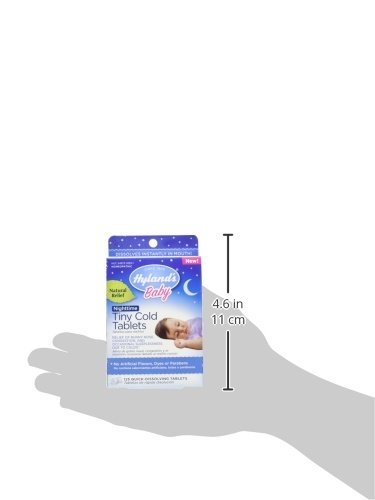 Hyland's Naturals Tiny Cold Tablets Nighttime, Baby & Infant Cold And Cough Medicine, Decongestant, Natural Relief Of Common Cold Symptoms, 125 Quick-Dissolving Tablets
