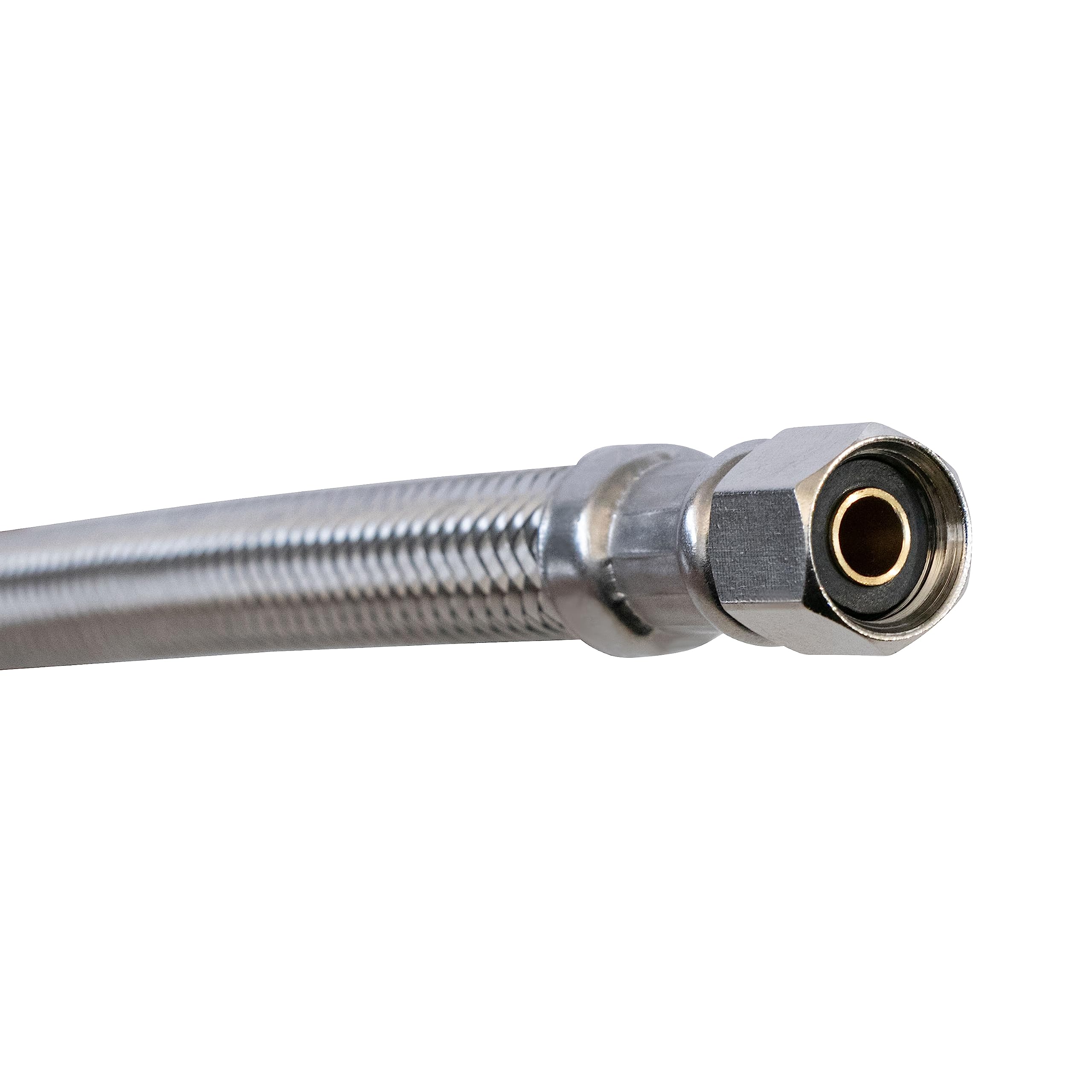 Endurance Pro 10 Foot Universal Ice Maker Flexible Braided Stainless Steel Water Supply Hose Connector Connection, 1/4 x 1/4 Inch Compression Fittings (1, 10 Foot)