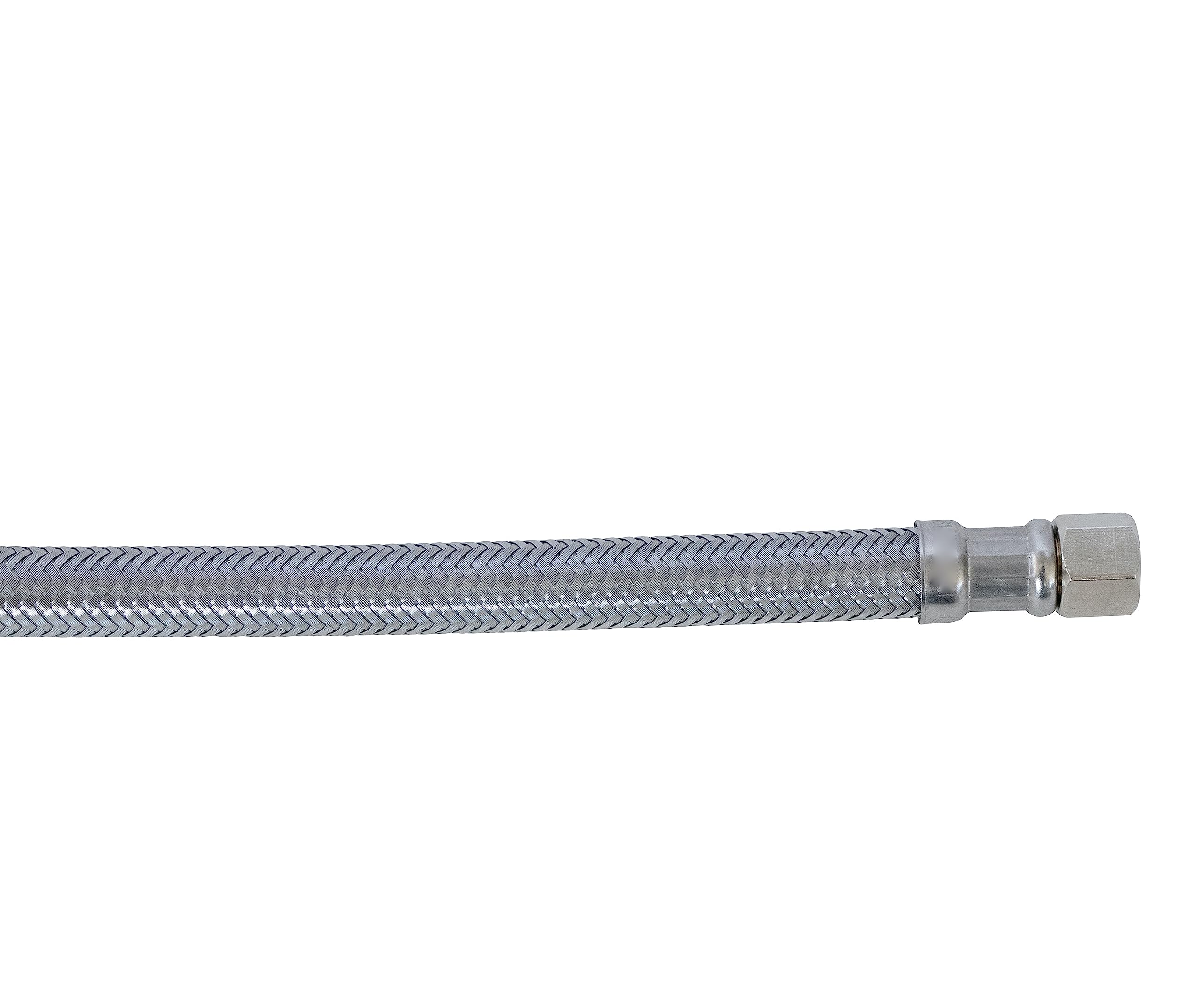 Endurance Pro 10 Foot Universal Ice Maker Flexible Braided Stainless Steel Water Supply Hose Connector Connection, 1/4 x 1/4 Inch Compression Fittings (1, 10 Foot)