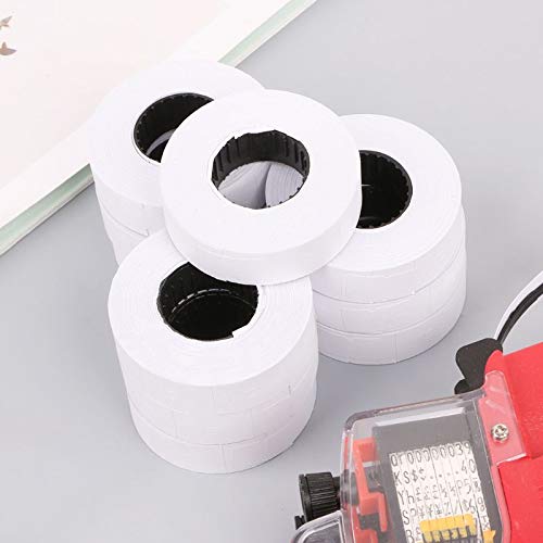 ZEERKEER Price Gun Label, 10 Rolls 5000 pcs White Price Gun Stickers for MX-6600 Pricing Gun, Can Print 2 Lines, 10 Digits On A Line(White