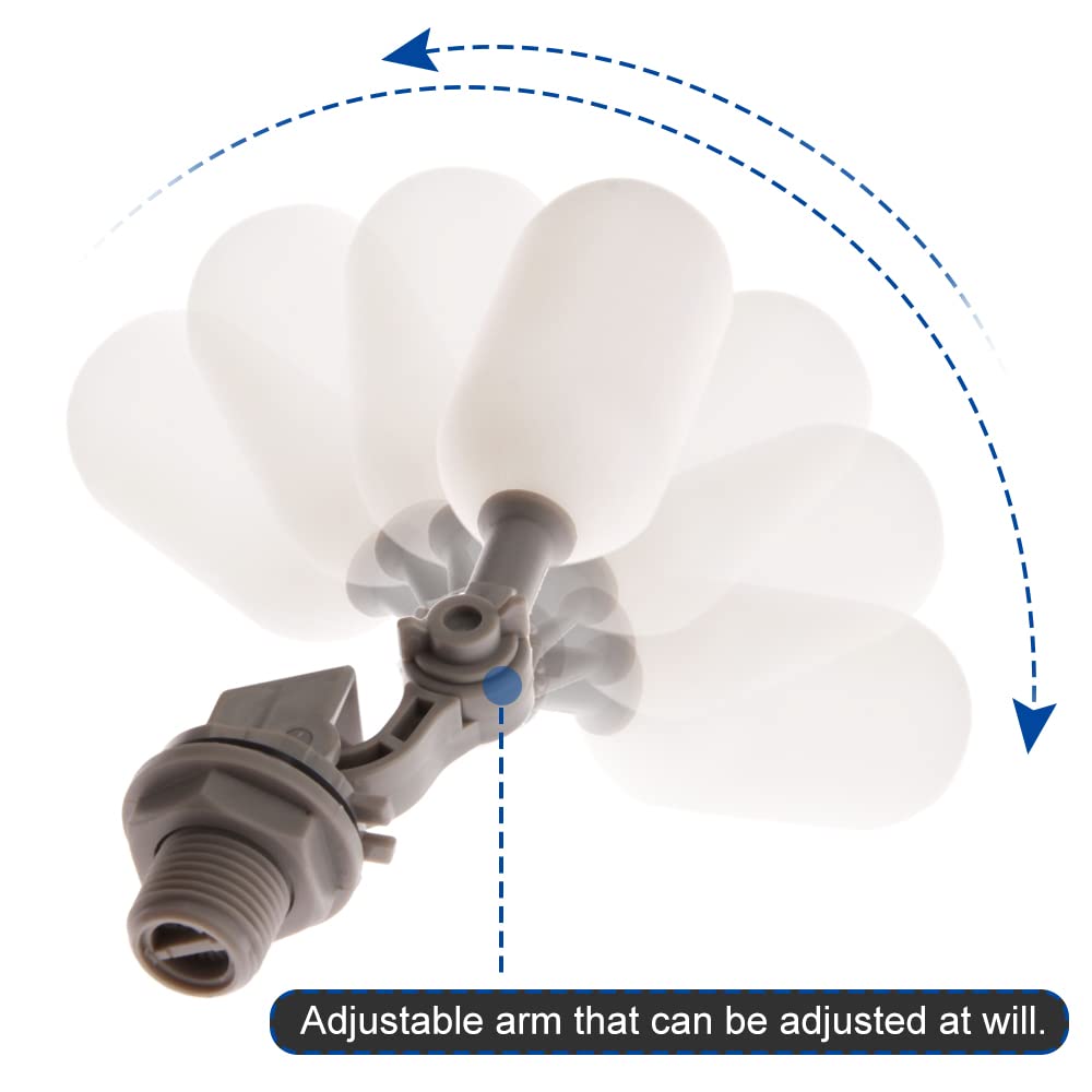 1/2" Float Ball Valve Automatic Fill Feed Humidifier Tank Pond Shut Off with Adjustable Arm for Ponds, Livestock Water Trough