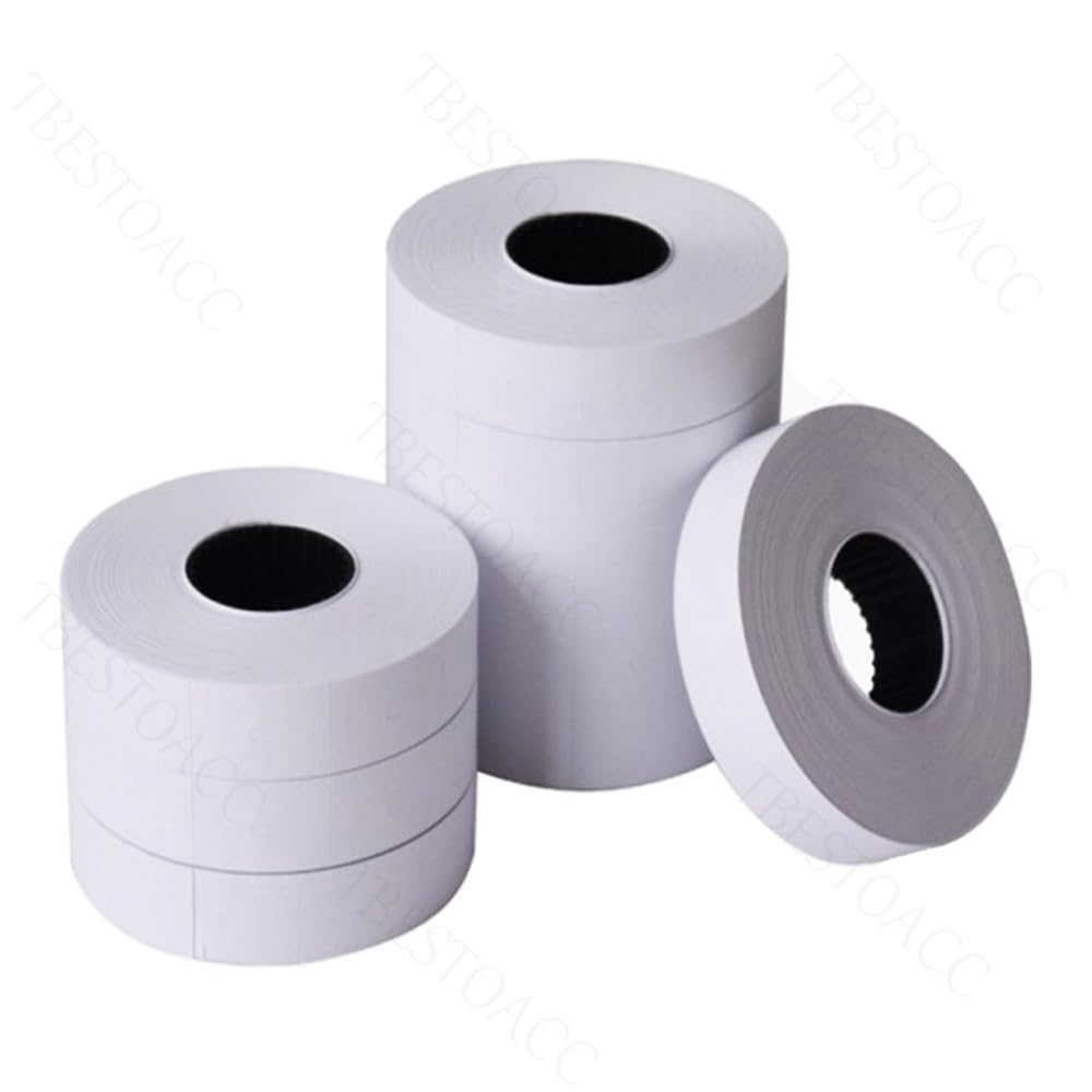 ZEERKEER Price Gun Label, 10 Rolls 5000 pcs White Price Gun Stickers for MX-6600 Pricing Gun, Can Print 2 Lines, 10 Digits On A Line(White