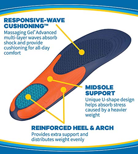 Dr. Scholl’s Extra Support Insoles Superior Shock Absorption and Reinforced Arch Support for Big & Tall Men to Reduce Muscle Fatigue So You Can Stay on Your Feet Longer (for Men's 8-14)