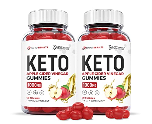 Justified Laboratories (2 Pack) Rapid Results Keto ACV Gummies 1000MG with Pomegranate Juice Beet Root B12 120 Gummys