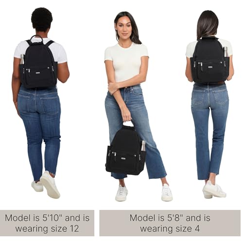 Baggallini womens New Classic Heritage With Rfid Phone Wristlet All Day Backpack, Sterling Shimmer, One Size US