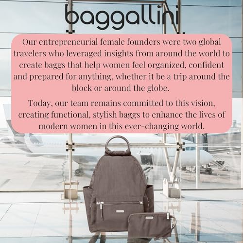Baggallini womens New Classic Heritage With Rfid Phone Wristlet All Day Backpack, Sterling Shimmer, One Size US