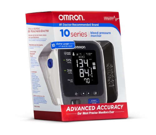 Omron 10 Series Upper Arm Blood Pressure Monitor; 2-User, 200-Reading Memory, Backlit Display, TruRead Technology, BP Indicator LEDs by Omron