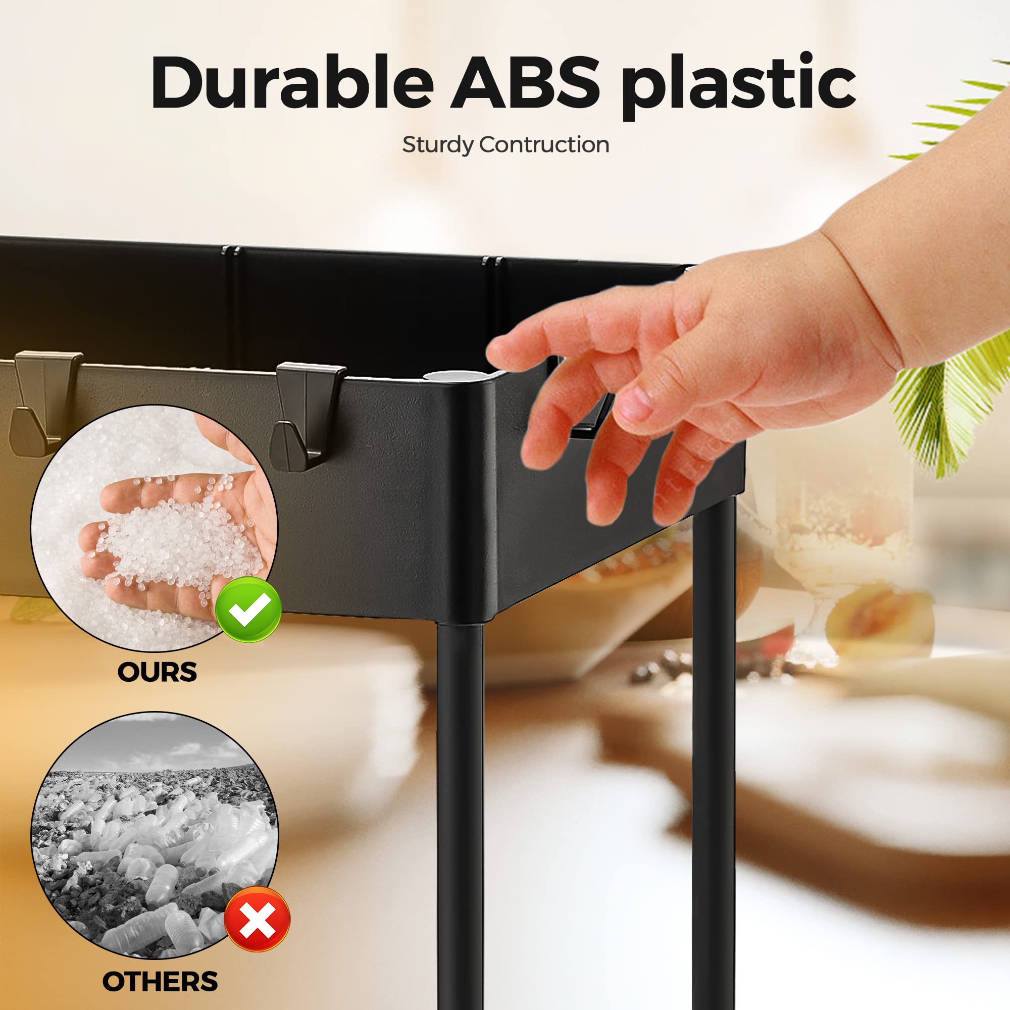 Ravinte 2 Pack Pull Out Under Sink Organizer 2 Tier Multi Purpose Sink Organizers Storage For Bathroom Kitchen Sink Storage Organizer With Hook & Hanging Cup Matte Black Sliding Cabinet Organizer