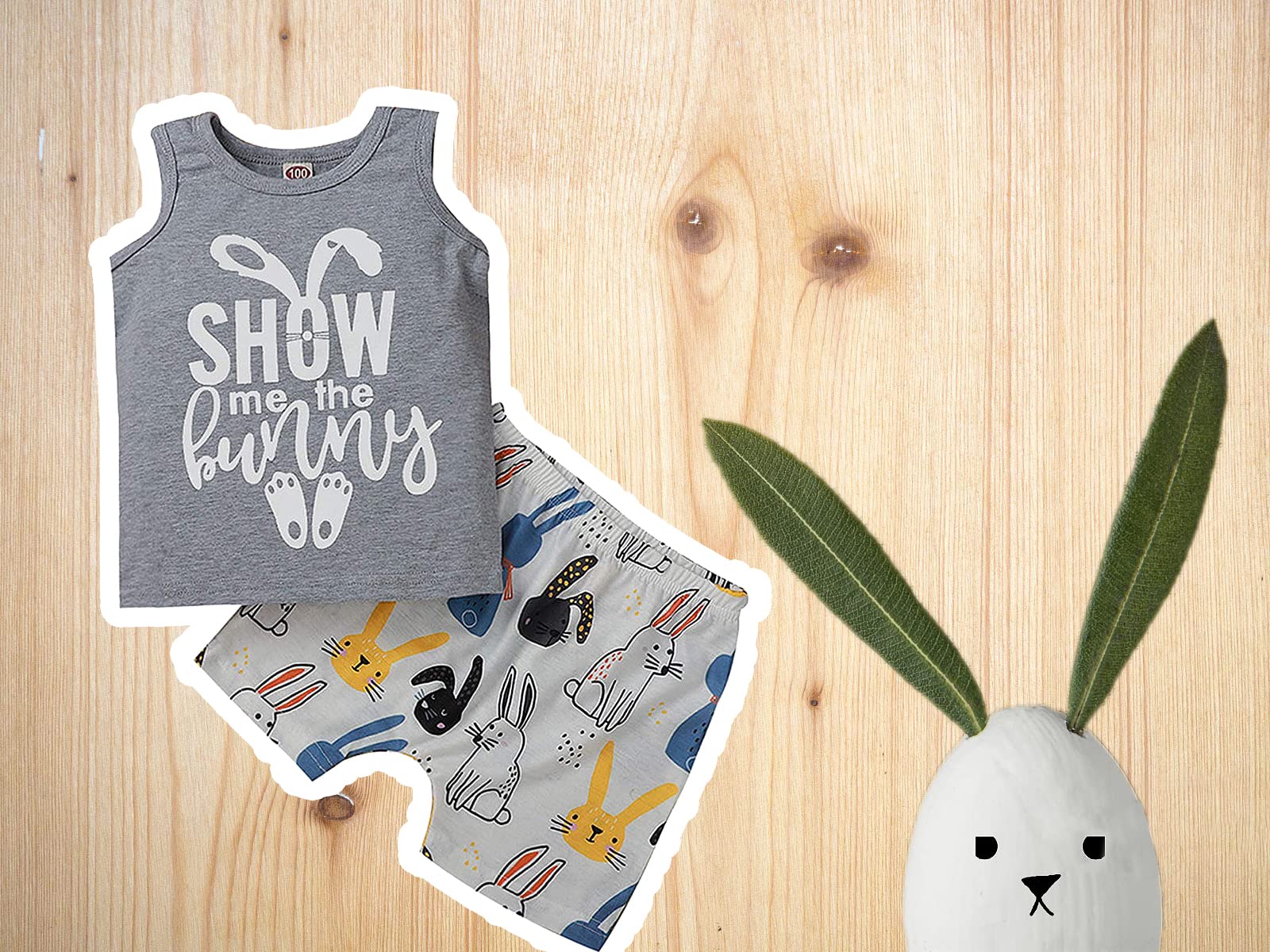 Toddler Baby Boy Girl Easter Shirt Top +Bunny Pants Unisex Summer Clothes Outfit Sets 2Pcs