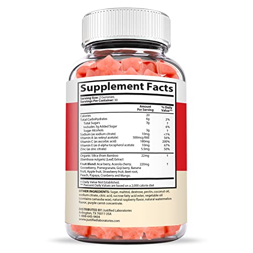 (10 Pack) Truly Keto Super Fruit 448MG Max Gummies Collagen Booster Contains Organic Silica Bamboo Acai Berry with Pomegranate Juice 600 Gummys