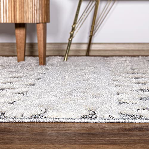 Rugshop Boho Tribal Geometric High-Low Soft Area Rug 5' x 7' Gray
