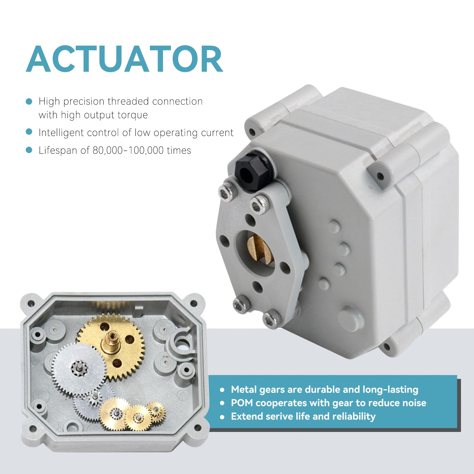 BACOENG 2 Way Motorized Ball Valve, 1 Inch DN25 Electrical Ball Valve, 110VAC Stainless Steel Electric Water Valve