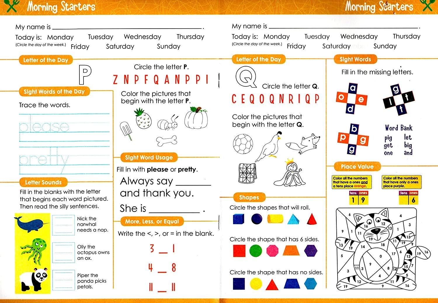 Kindergarten - Morning Starters Educational Workbooks - v2