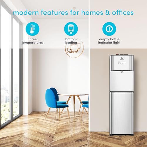 Avalon Limited Edition Self Cleaning Water Cooler Water Dispenser - 3 Temperature Settings - Hot, Cold & Room Water, Durable Stainless Steel Construction, Bottom Loading - UL Listed