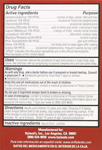 Hyland's Leg Cramps PM Tablets 50 ea 50 Count (Pack of 2)