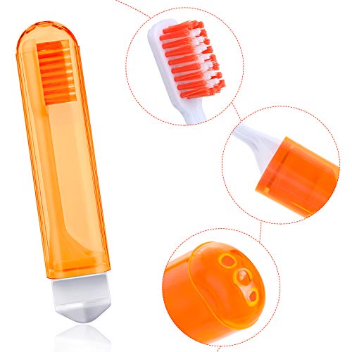 Travel Toothbrush Bulk Folding Toothbrush with Toothbrush Box Soft Potable Travel Size Toothbrush Individually Wrapped Toothbrush for Travel Camping School Home Supplies(4 Pieces)