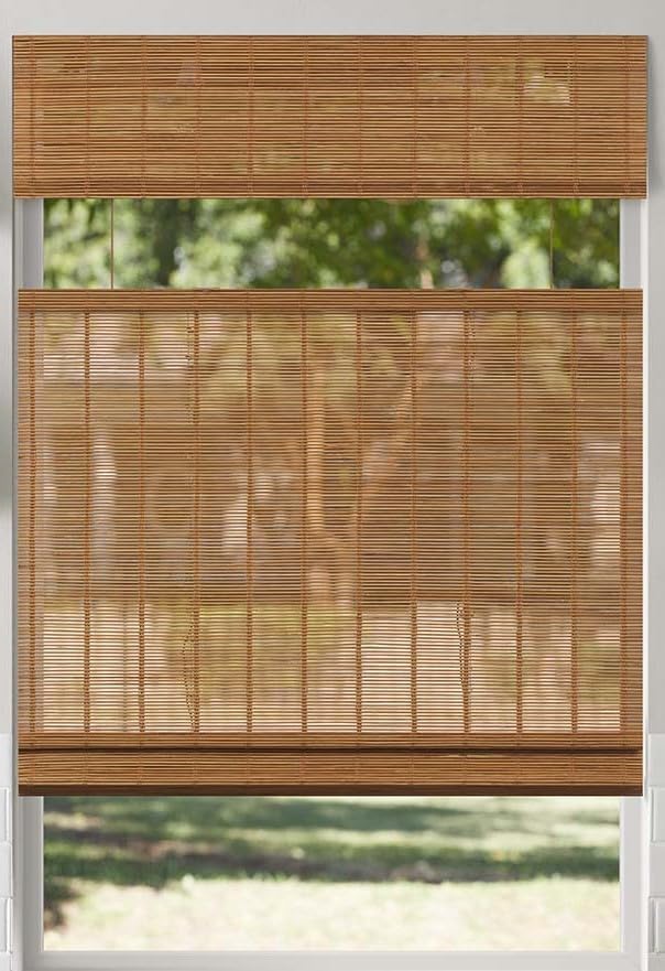 spotblinds Custom Made Cordless Top Down Bottom Up Natural Woven Wood Roman Shades for Windows - Light Filtering Bamboo Shades - Wooden Blinds Customize (18" Thru 23 7/8" W x 36 1/8" Thru 47 7/8" L)