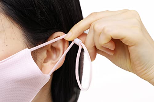 【2pcs set】 I R Labo Perfect fit Cotton cloth face mask Adult size With UV cut function Can be washed and used repeatedly (Large, Pink)