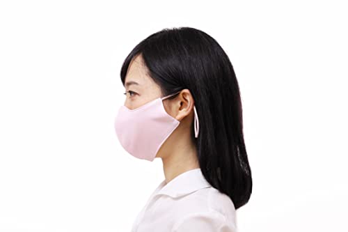 【2pcs set】 I R Labo Perfect fit Cotton cloth face mask Adult size With UV cut function Can be washed and used repeatedly (Large, Pink)