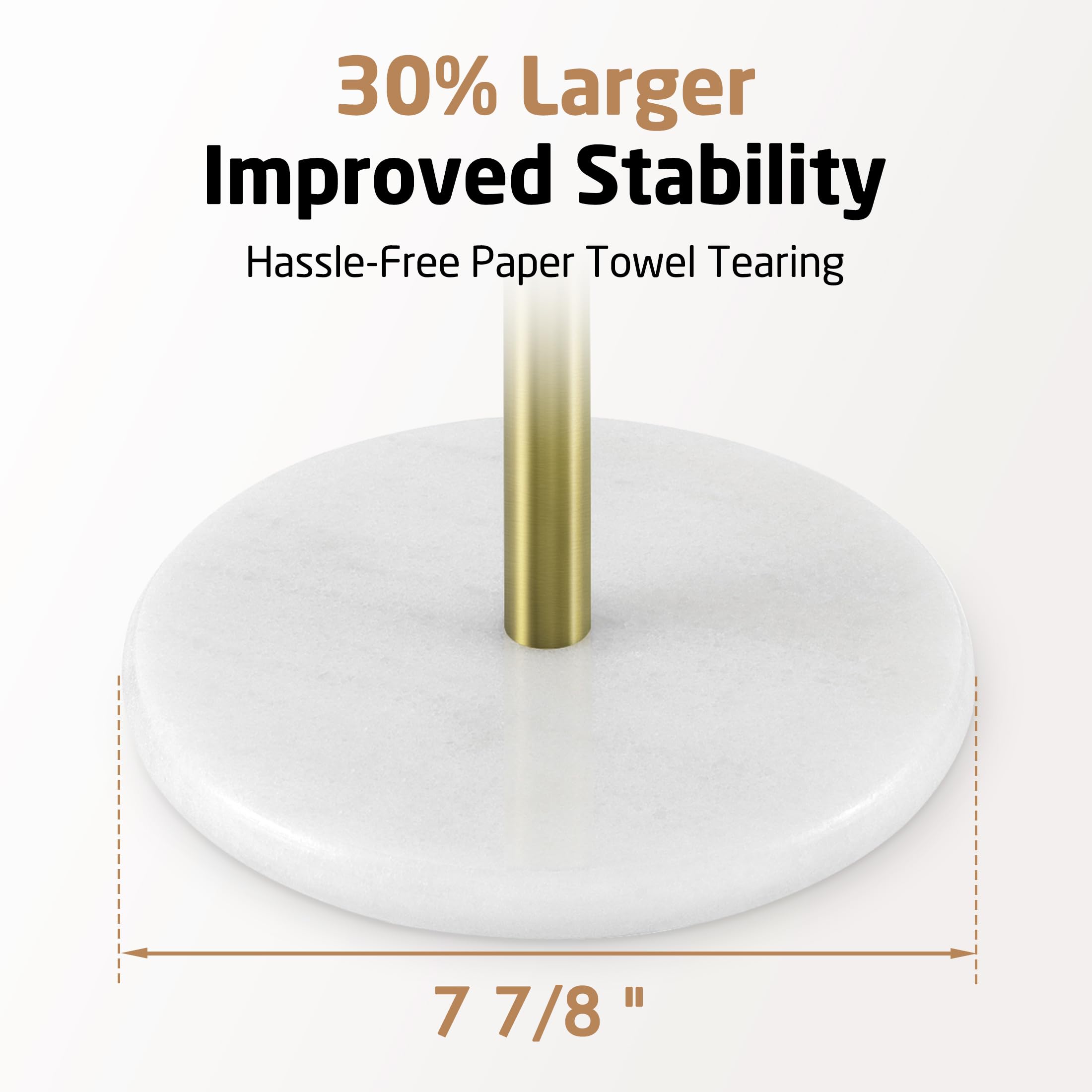 KES Gold Paper Towel Holder Kitchen Standing Paper Towel Roll Holders with Marble Base for Standard or Jumbo-Sized Rolls Brushed Brass, KPH100-BZ