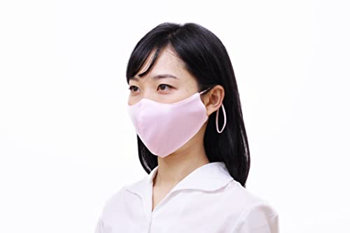 【2pcs set】 I R Labo Perfect fit Cotton cloth face mask Adult size With UV cut function Can be washed and used repeatedly (Large, Pink)