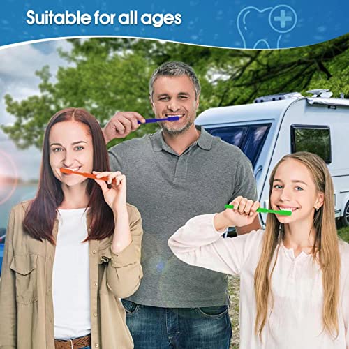 Prepasted Toothbrush Individually Wrapped - Disposable Pre-pasted Toothbrushes, Toothpaste Integrated In Toothbrushes, Soft Medium Bristles Travel Airbnb Tooth Brush, 4 Colors Adult Bulk Mint (72 Pcs)