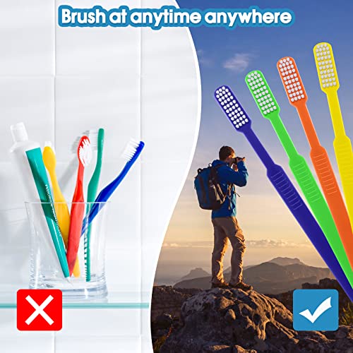 Prepasted Toothbrush Individually Wrapped - Disposable Pre-pasted Toothbrushes, Toothpaste Integrated In Toothbrushes, Soft Medium Bristles Travel Airbnb Tooth Brush, 4 Colors Adult Bulk Mint (72 Pcs)