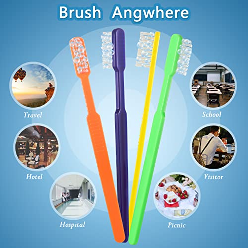 Prepasted Toothbrush Individually Wrapped - Disposable Pre-pasted Toothbrushes, Toothpaste Integrated In Toothbrushes, Soft Medium Bristles Travel Airbnb Tooth Brush, 4 Colors Adult Bulk Mint (72 Pcs)