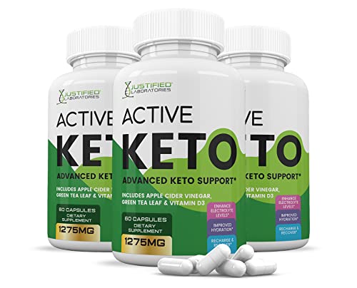 Justified Laboratories Active Keto Max ACV Pills 1275MG Formulated with Apple Cider Vinegar Keto Support Blend 60 Capsules (180 Count (Pack of 3))