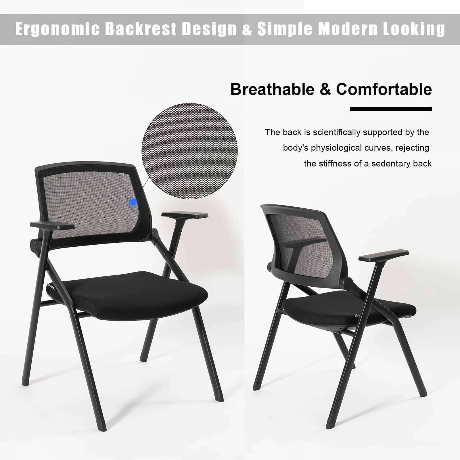 VACYOVKE 20 Pack Folding Chair with 280lb. Capacity Portable Nesting Commercial Seat for School Events Office Picnic Kitchen Conference Waiting Training Room