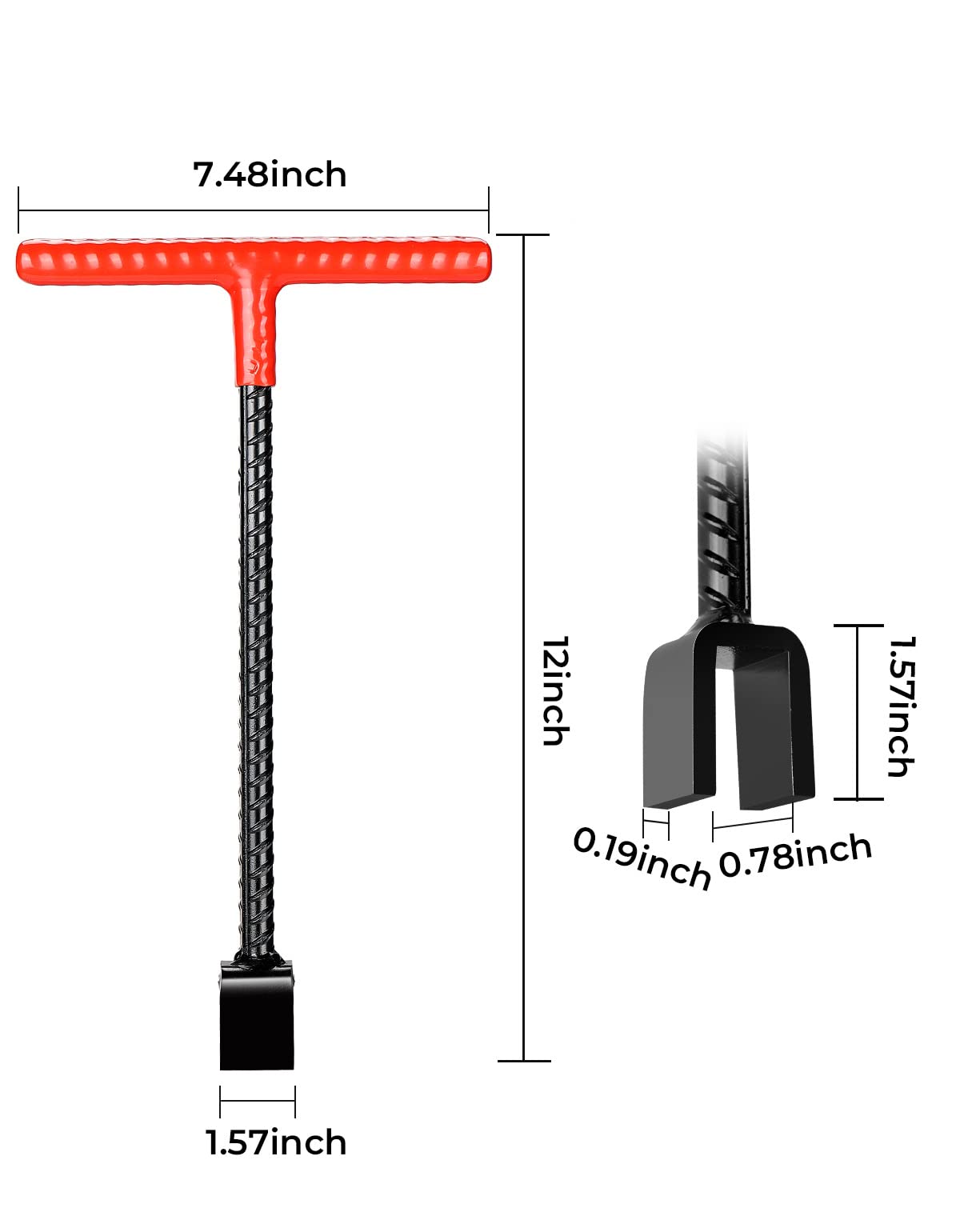 JOYTUTUS 12 Inch Multifunctional Water Meter Tool with 4-Way Key & Teflon Tape, T-Handle Valve Key