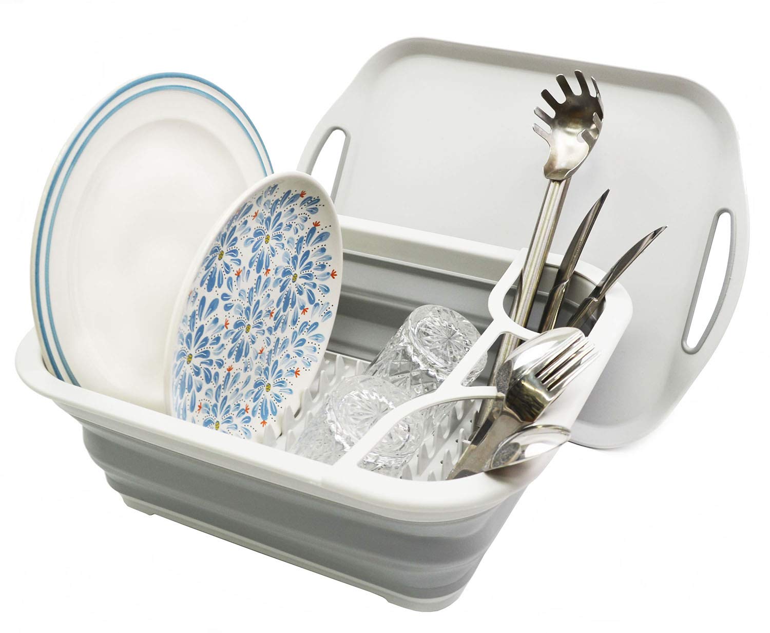 SAMMART Collapsible Dish Drainer (Grey, 1)