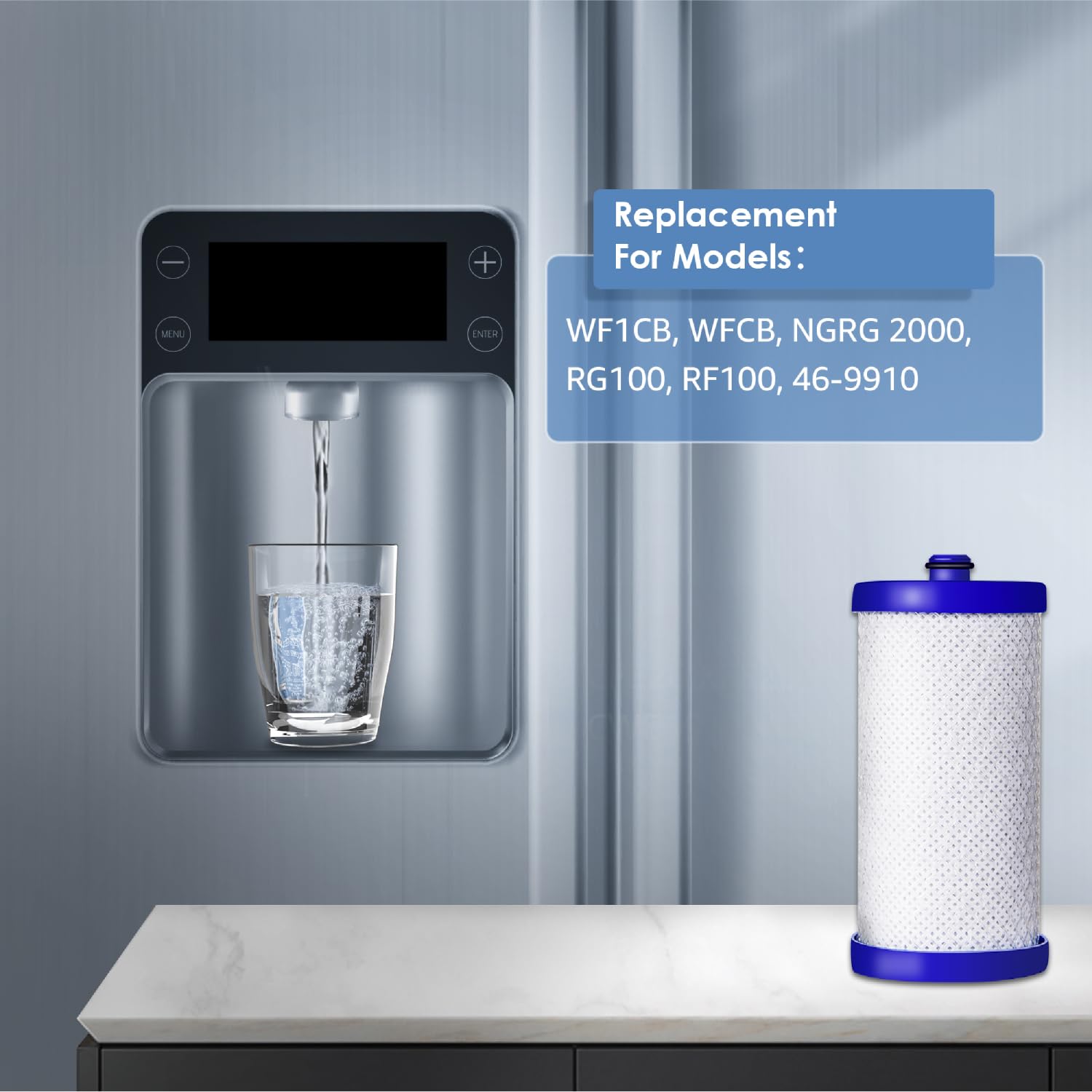 Waterdrop WF1CB Replacement for FrigidaireĀ® PureSource WFCB, RG100, NGRG2000, WF284, 9910, 469906, 469910 Refrigerator Water Filter, 3 Filters