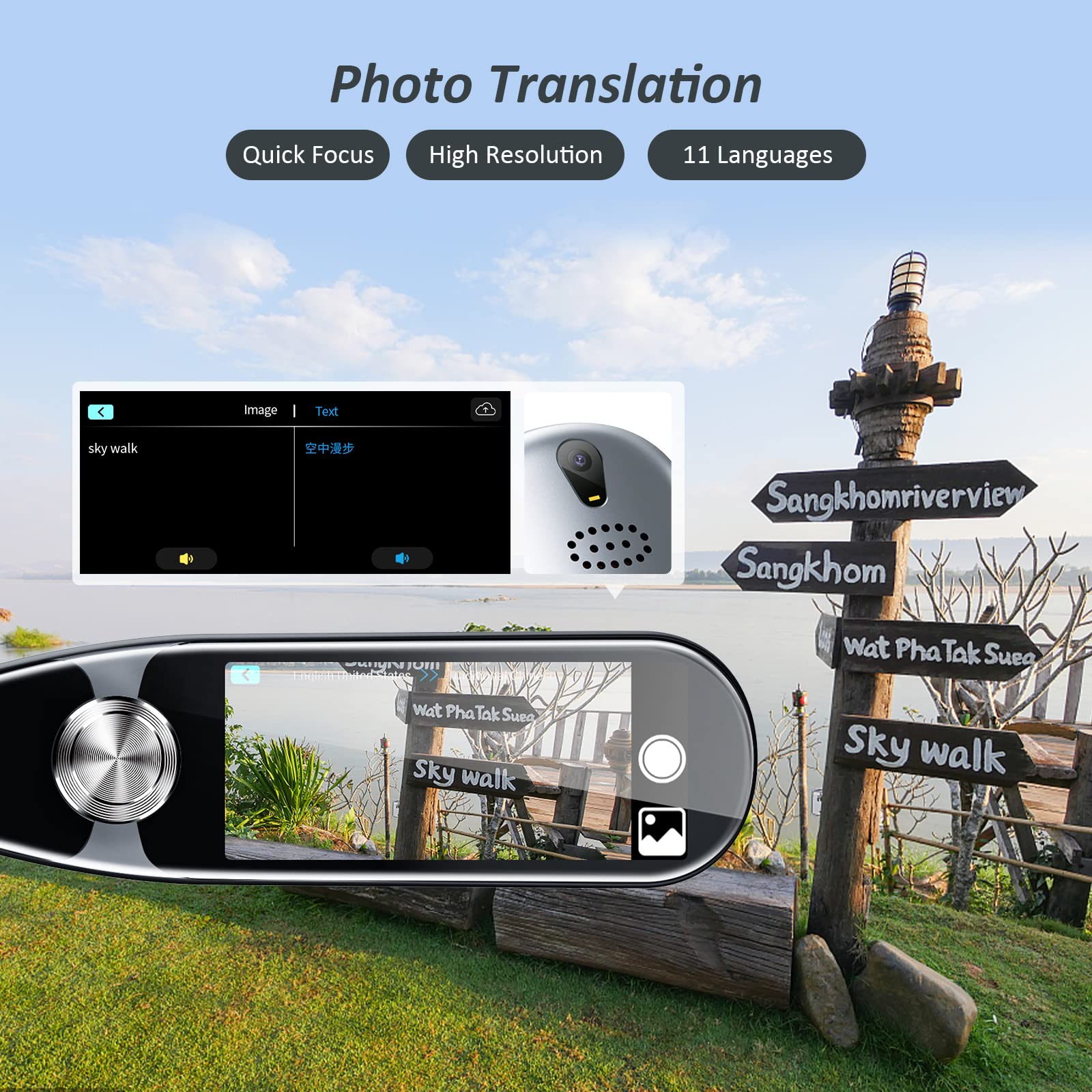 Birgus Reader Pen OCR Digital Translation Pen Scanner 112 Language Translator Device Dictionary Pen, Text Extract, Scanning Translation Pen for Dyslexia Text to Speech Multilingual Translation Device