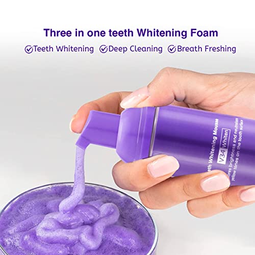 Purple Teeth Whitening, Tooth Stain Removal, Teeth Whitening Booster, Purple Whitening Tooth Foam, Purple Toothpaste(50ml)