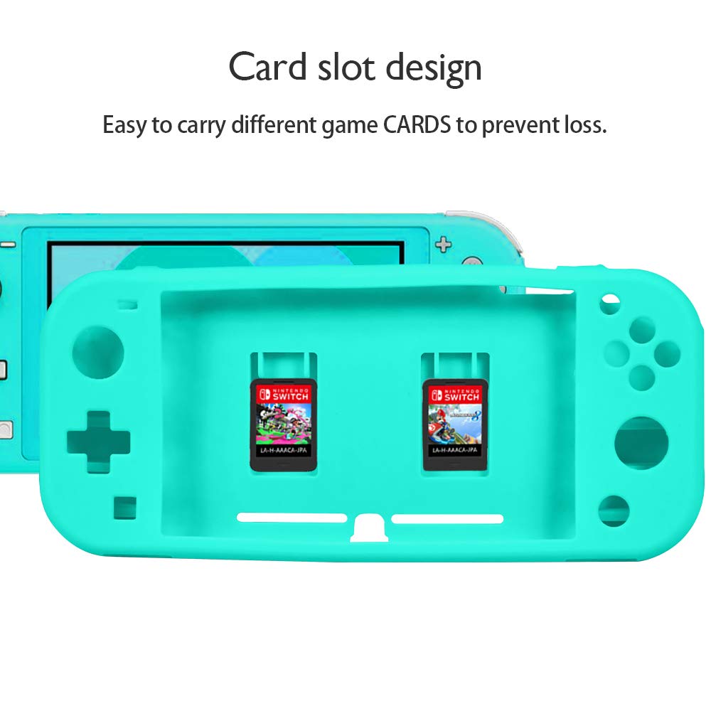 Silicone Case for Nintendo Switch Lite, Anti-Shock, Anti-Scratch and Non-Slip Protective Cover with Ergonomic Grip Design, Drop Protection Grip Case for Nintendo Switch Lite - Turquoise